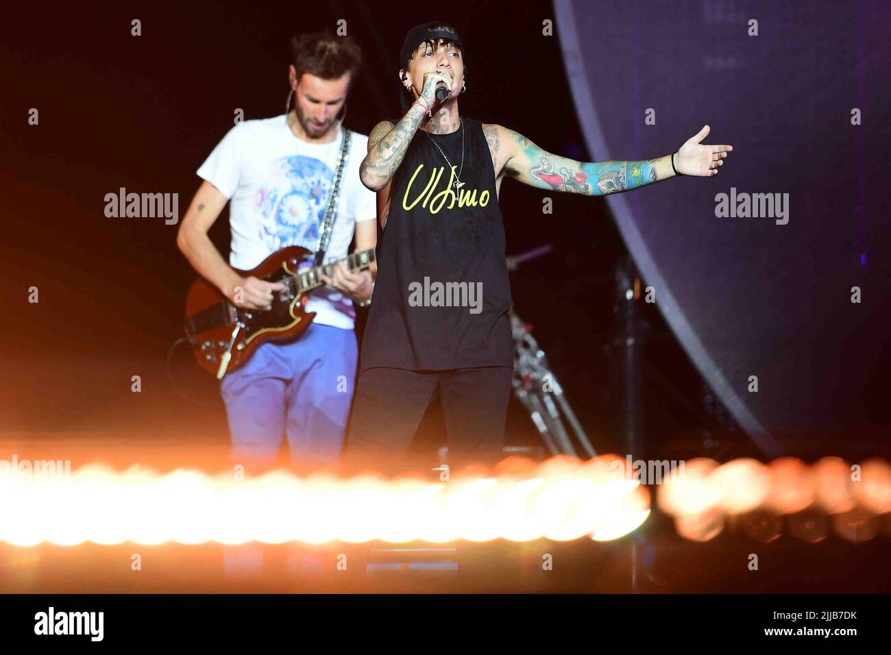 Italian singer Ultimo perform during “Ultimo Stadi 2022” tour, last ...