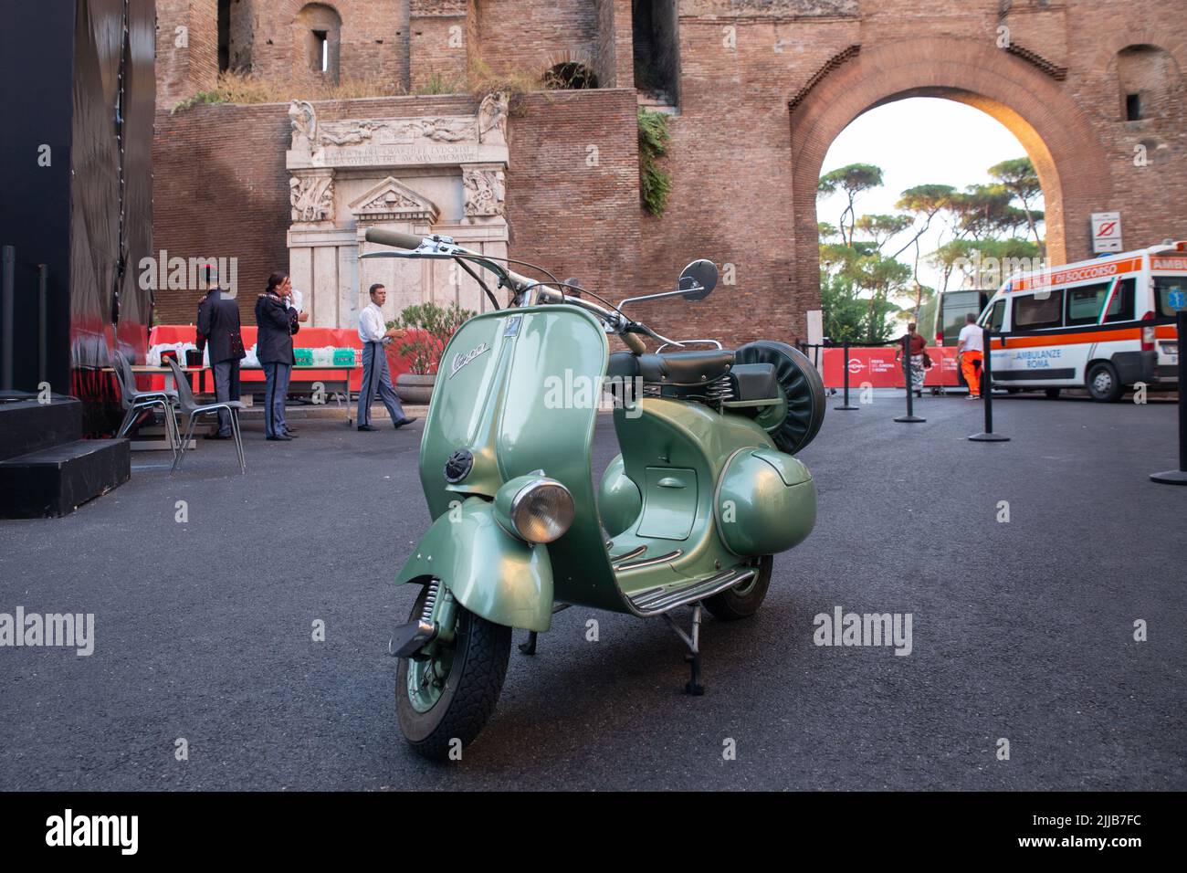 Rome, Italy. 24th July, 2022. Vespa used in the famous scenes of the ...