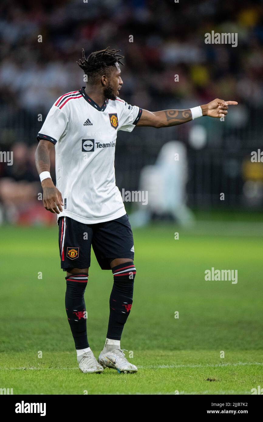 PERTH, AUSTRALIA - JULY 23: Fred of Manchester United during the Pre ...