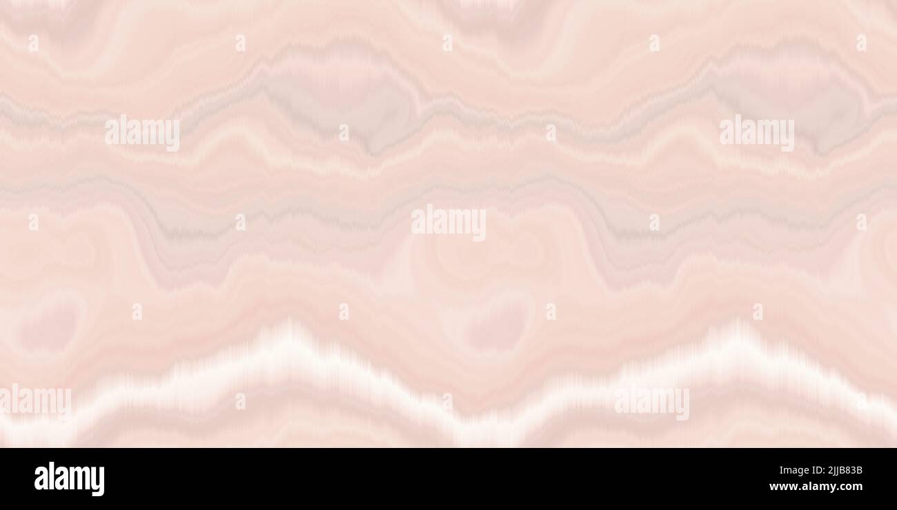 Soft wavy tie dye stripe seamless border pattern. Pink white organic ...