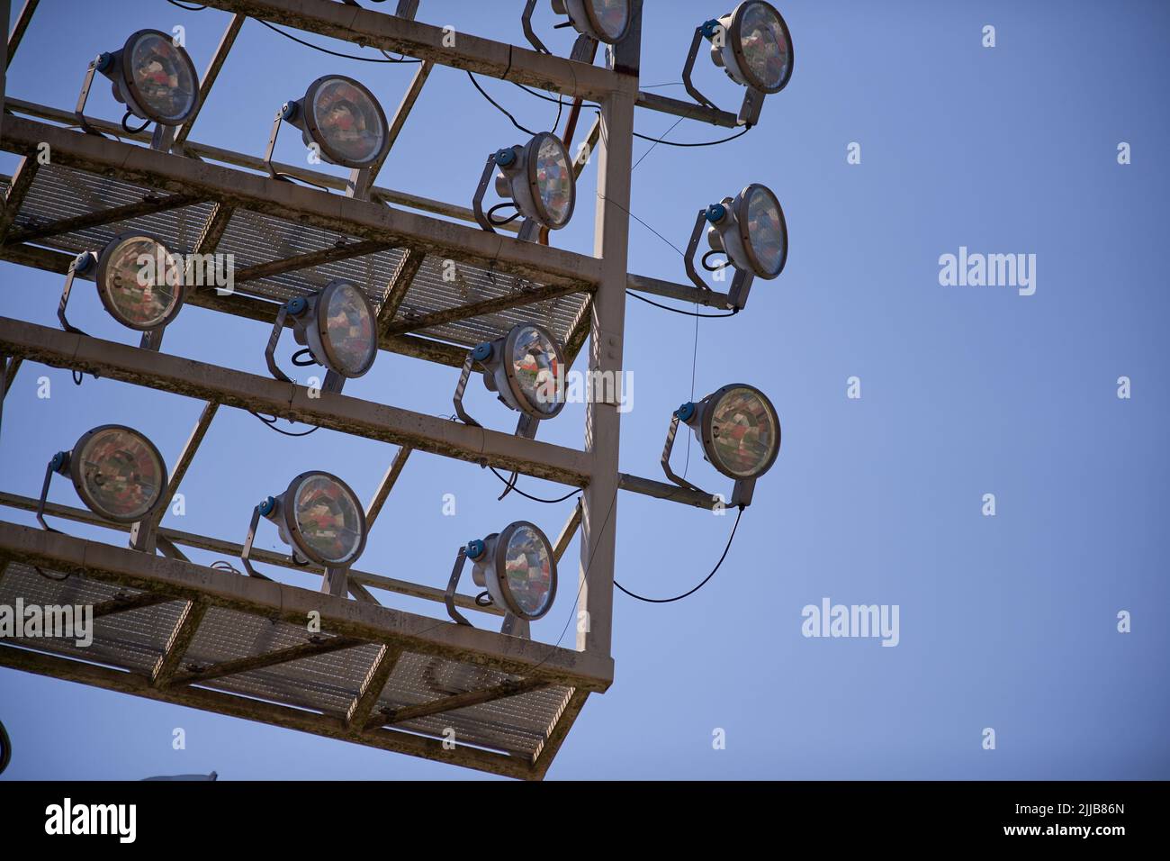 Light stadium. Sports lighting. Lamp and electricity industry Stock ...