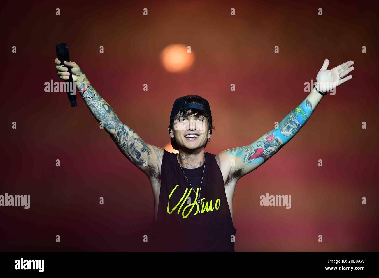 July 24, 2022, MIlano, Italy: Italian singer Ultimo perform during Ã¢â ...