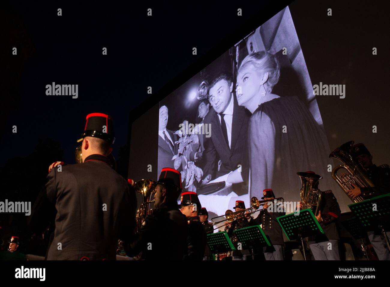Screening of photos of the set of the film "La Dolce Vita" directed by ...