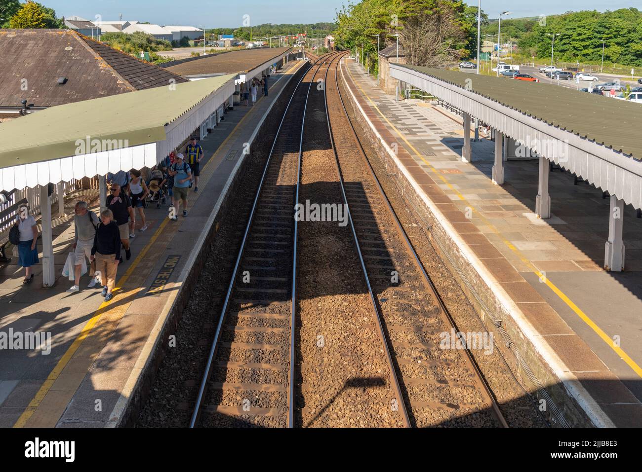 St Erth, Cornwall, England, UK. 2022. St Erth station platforms. Change ...