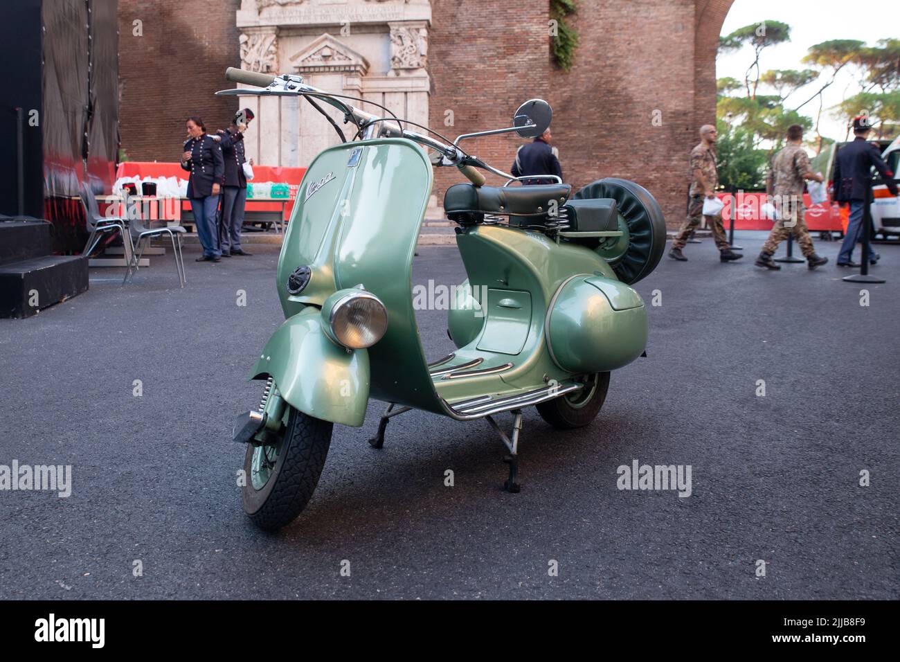 Rome, Italy. 24th July, 2022. Vespa used in the famous scenes of the ...