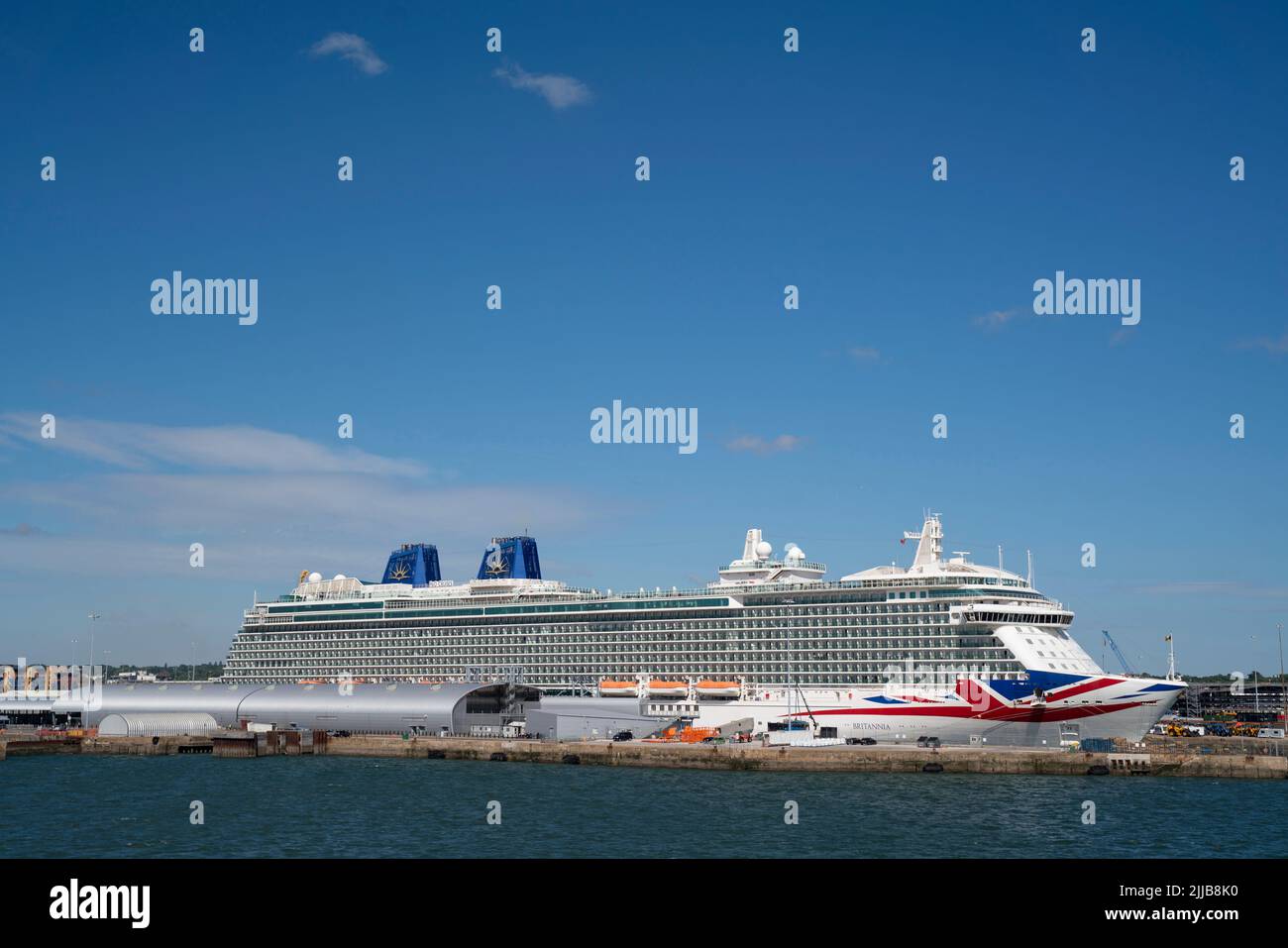 The cruise ship Britannia, operated by P&O Cruises, moored in ...