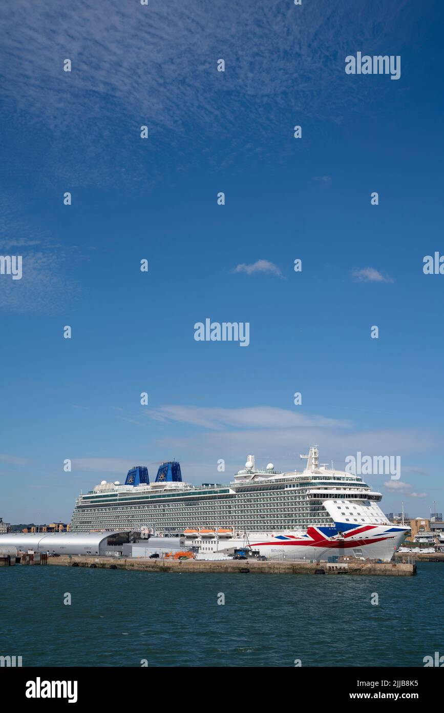 The cruise ship Britannia, operated by P&O Cruises, moored in ...