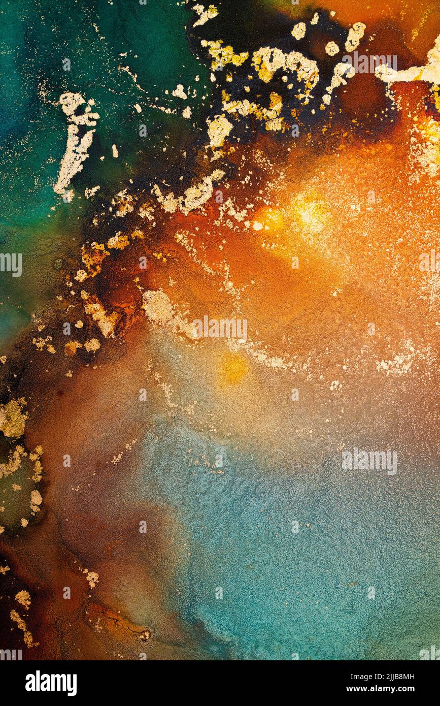 Marble ink abstract art from exquisite original painting for abstract background . Painting was ...