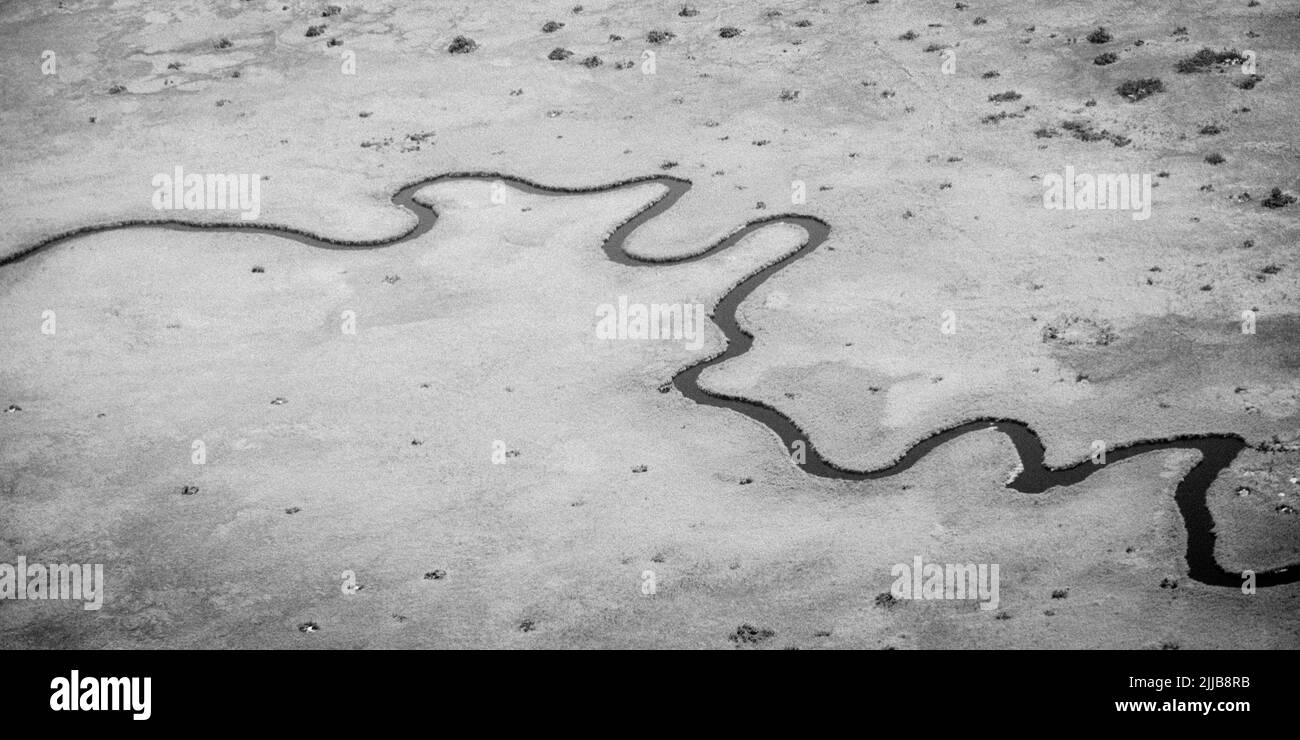 Aerial view, Okavango delta game park Stock Photo - Alamy