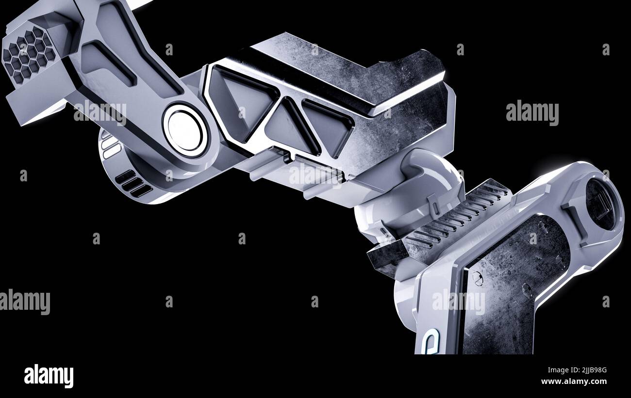 3d rendering of industrial robotic arm with Mechanical rotating ...