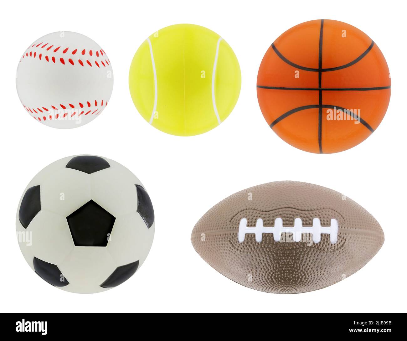 Set of ball soft toys isolated on a white background Stock Photo - Alamy