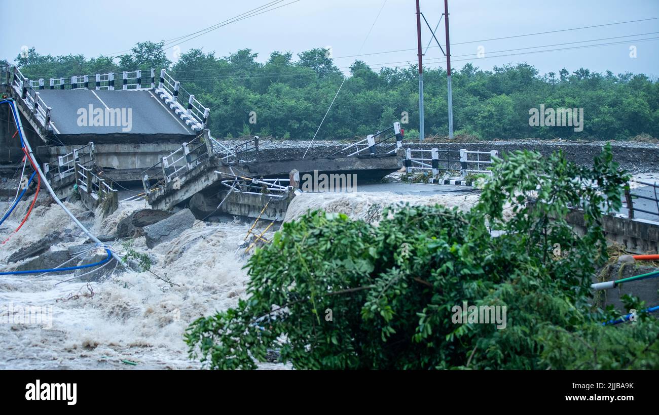 Disaster clouds burst in Himalayas heavy rainfall bridge collapsed ...