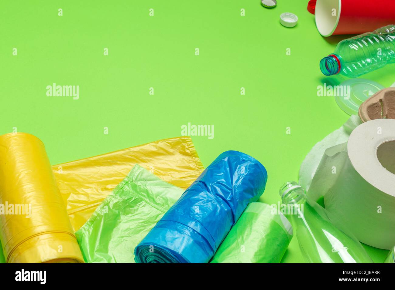 waste materials paper, plastic, polyethylene Stock Photo - Alamy