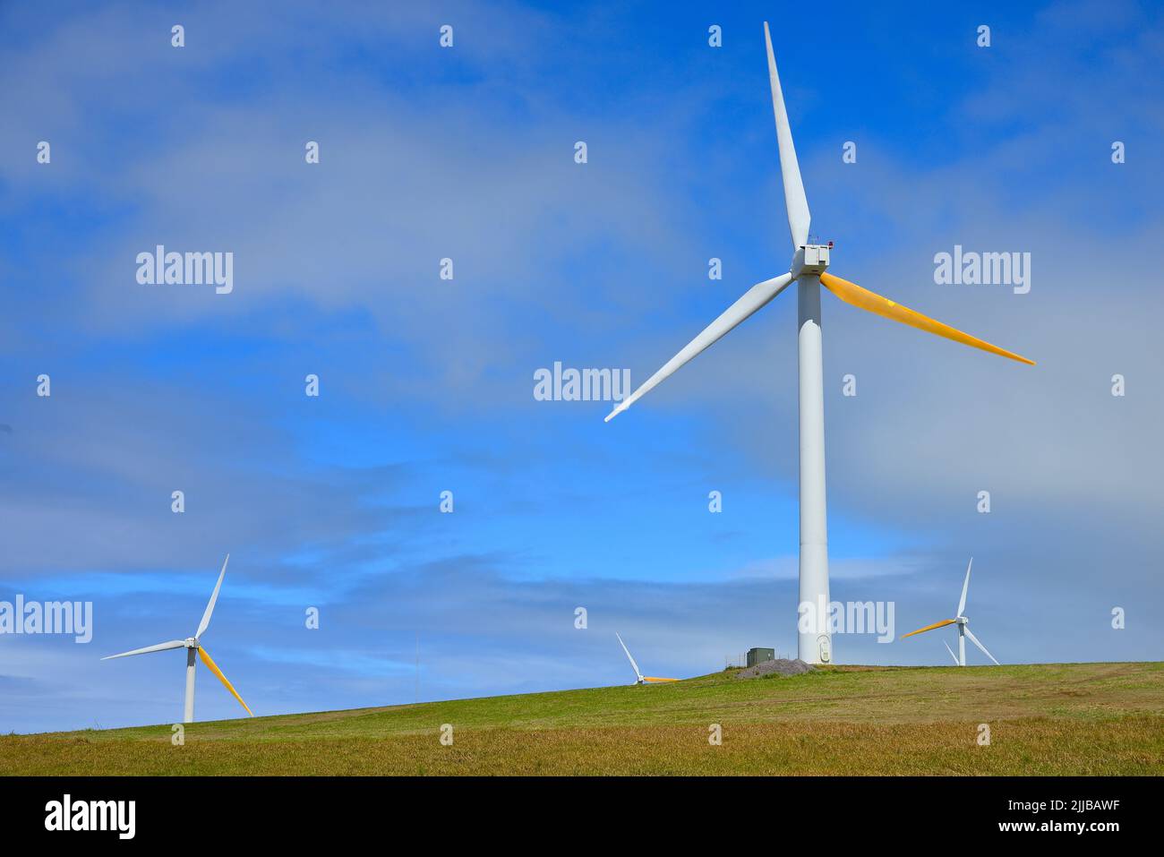 The renewable energy wind farm on the northern tip of Big Island, Hawi ...