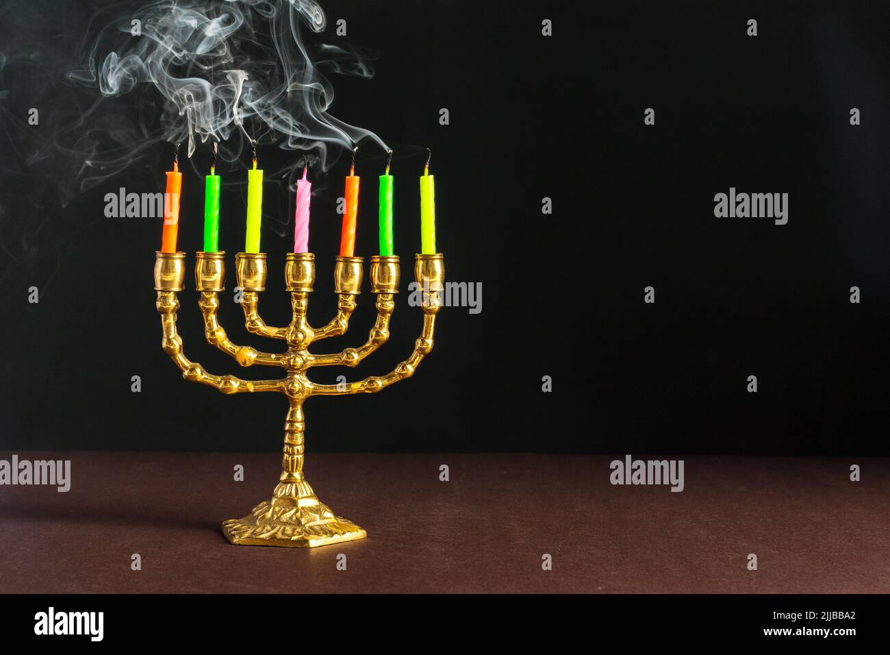 Ancient ritual candle menorah Stock Photo - Alamy