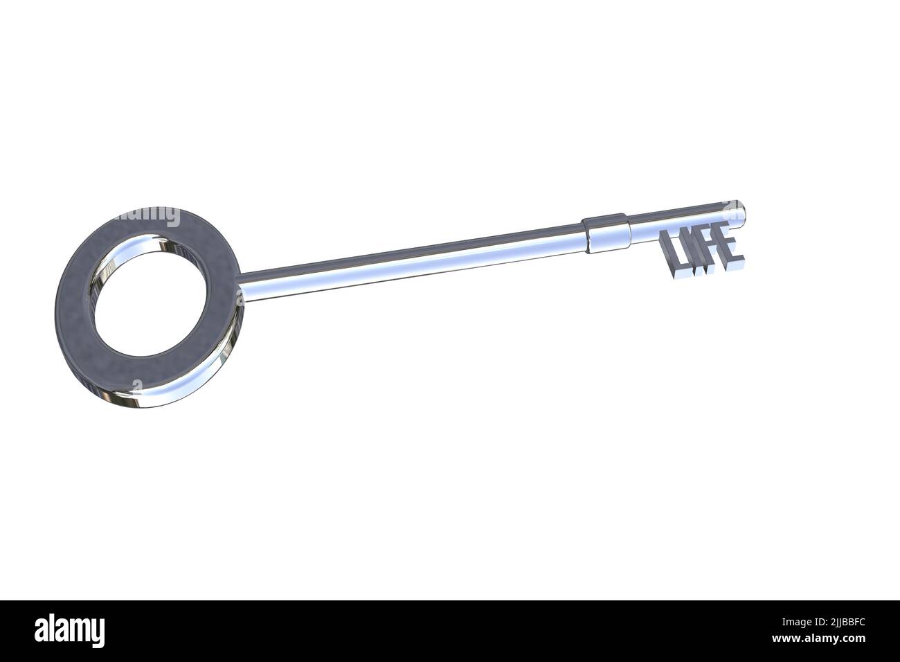 key to life concept meaning of life concept life word on a silver 3D ...