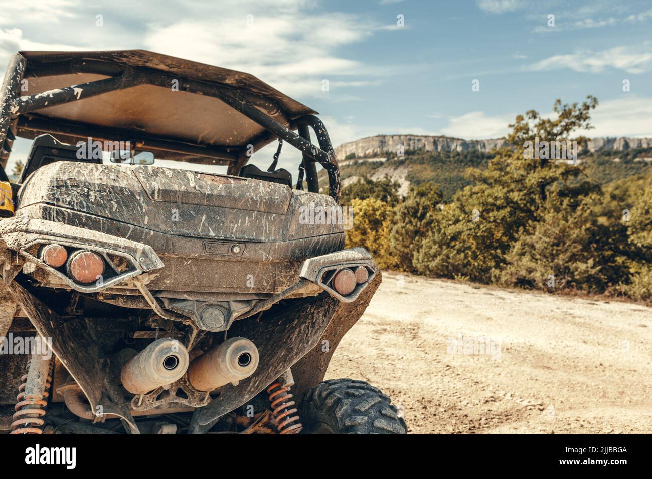 Close-up tail view of ATV quad bike Stock Photo - Alamy