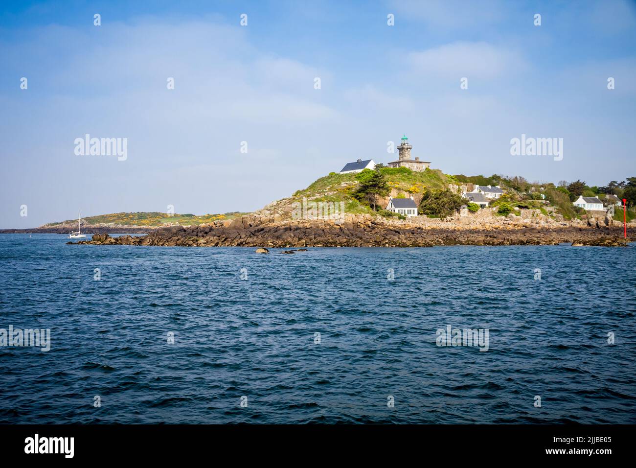 Chausey island coast and lighthouse in Brittany, France Stock Photo - Alamy