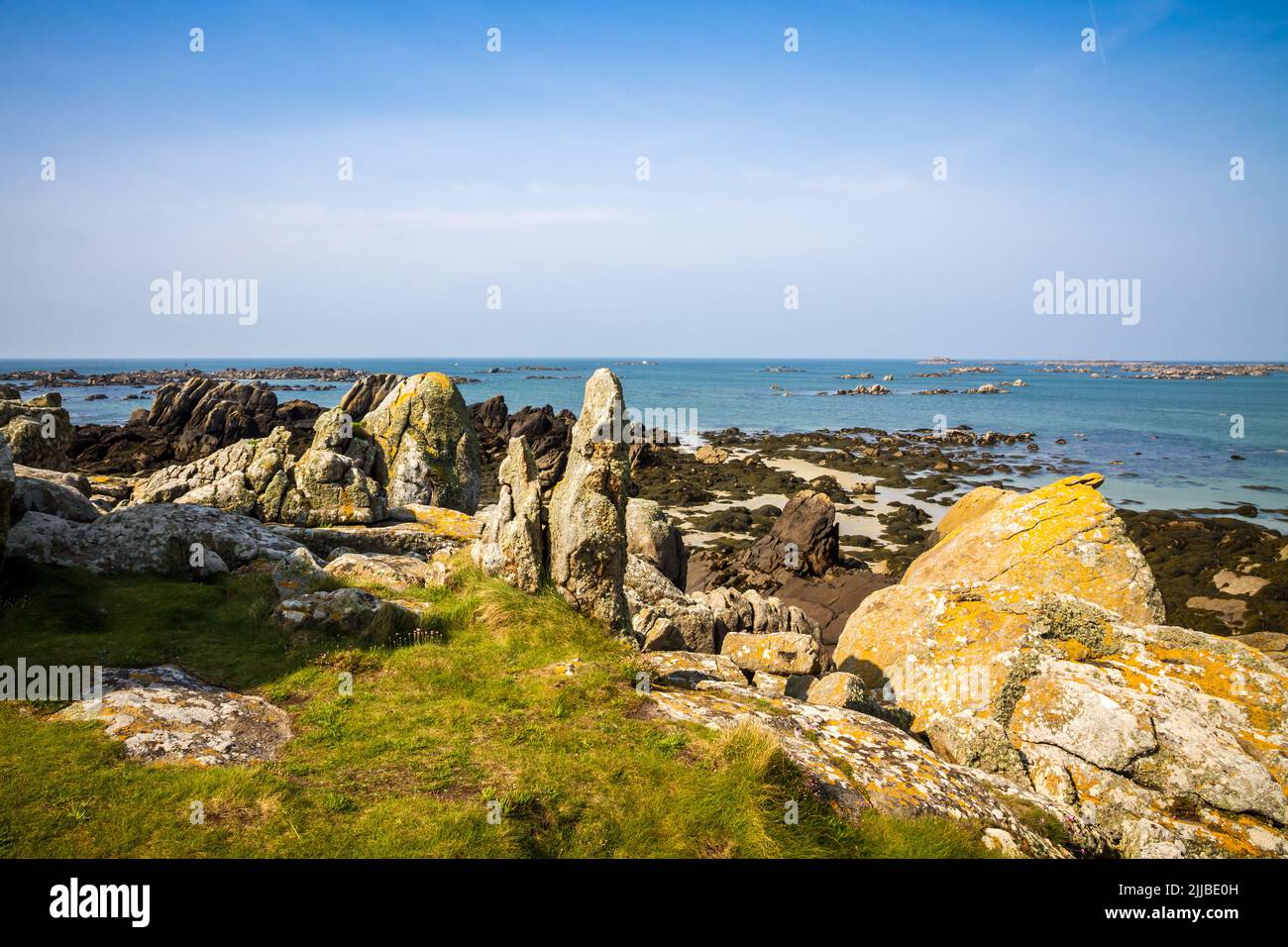 Chausey island coast and cliffs landscape in Brittany, France Stock ...