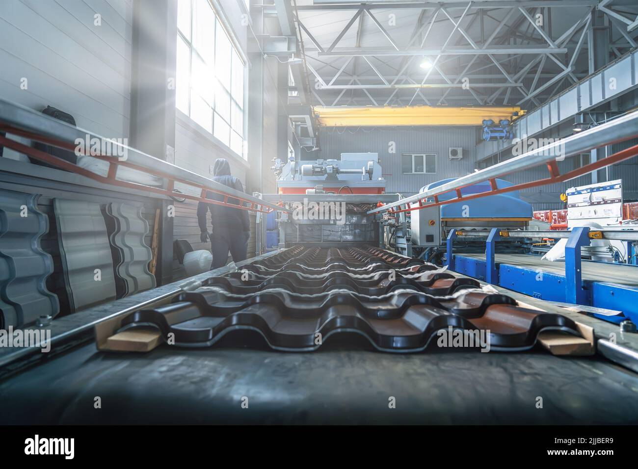 Metal roof tiles made from galvanized and painted steel in metal sheet ...