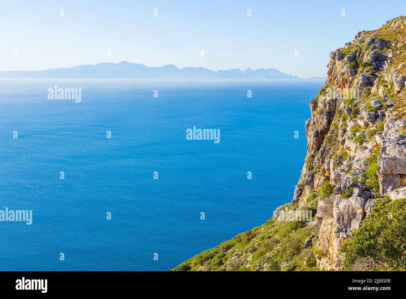 Coastal mountain landscape with fynbos flora in Cape Town, South Africa ...