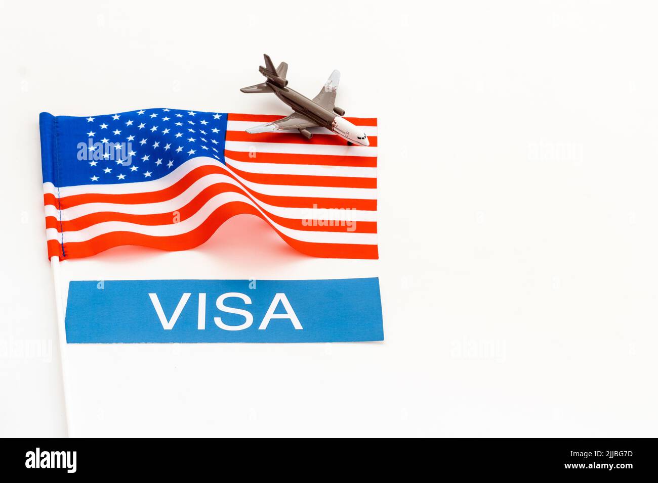 Flag of USA with visa sign. Travel visa and citizenship concept Stock ...