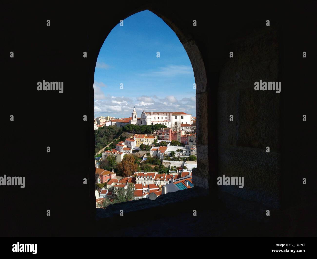 The moorish castle of Saint George located in the portuguese capital ...