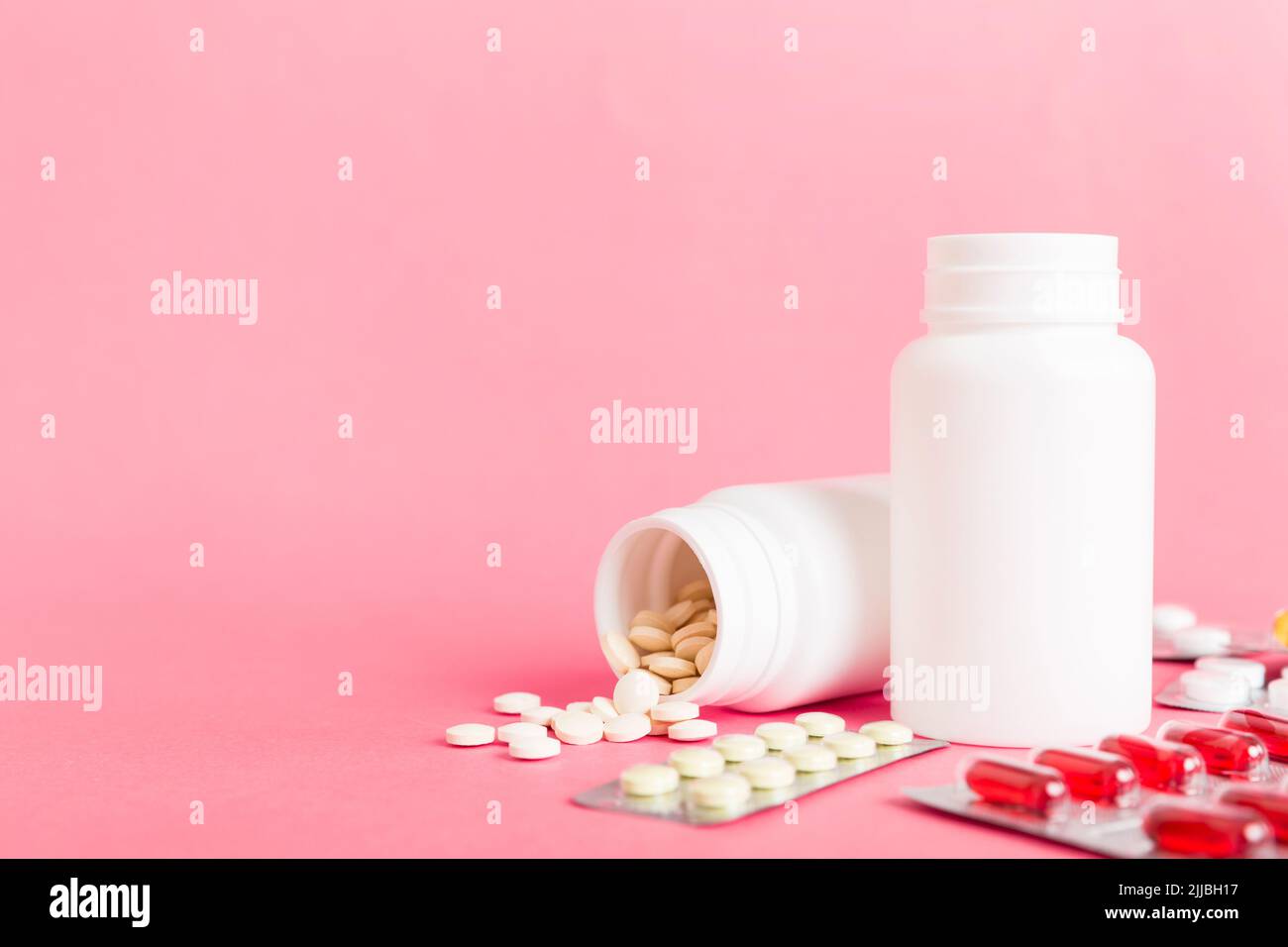 Medicine for treatment HIV infection. Pills and capsules and battle on ...