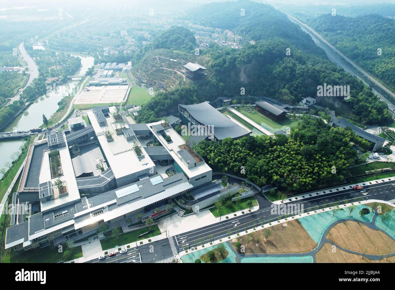 HANGZHOU, CHINA - JULY 25, 2022 - An aerial view of the Hangzhou ...