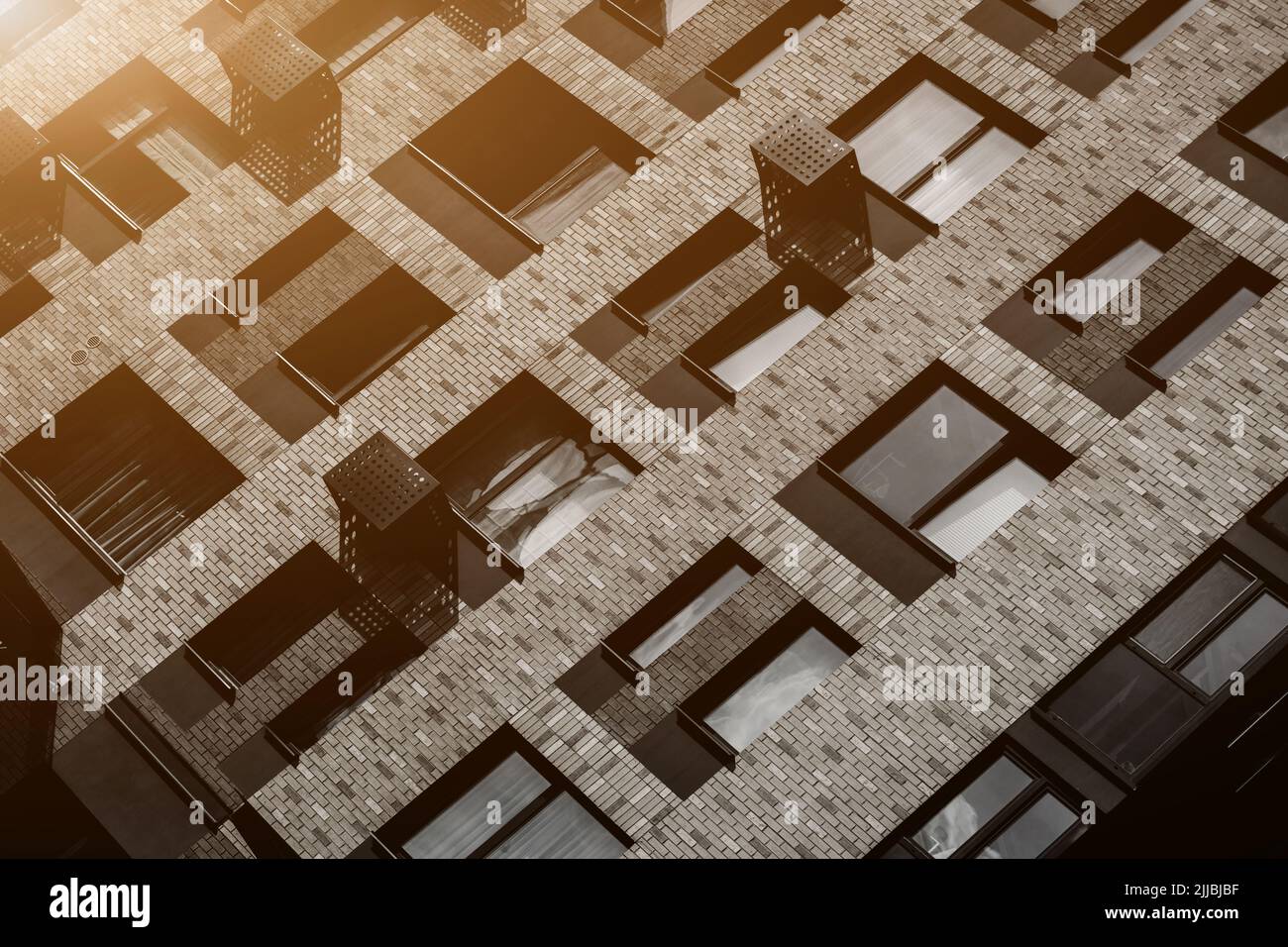 Brick Wall Architecture. New modern building Stock Photo - Alamy