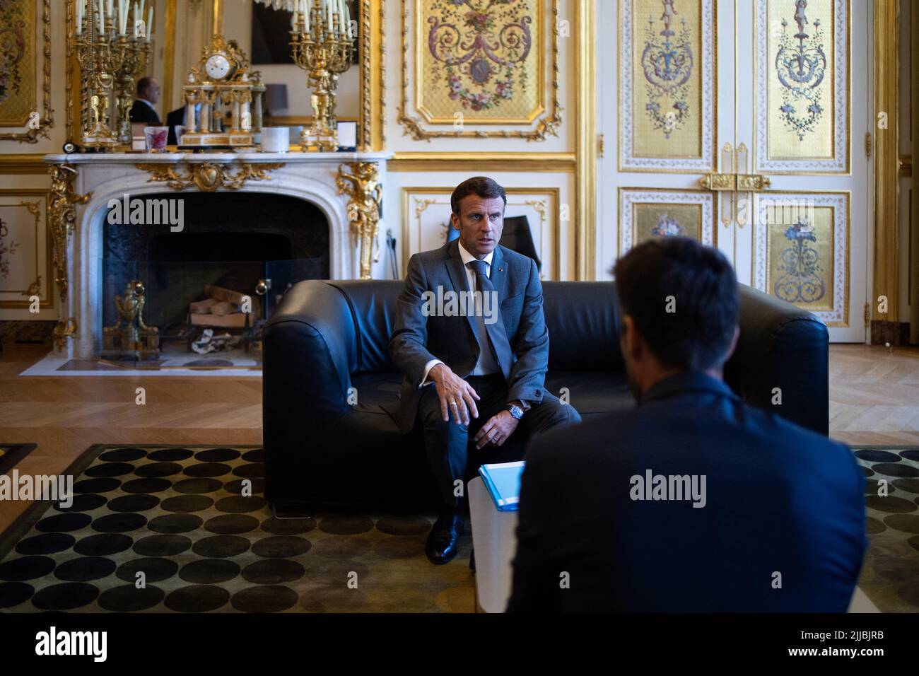 Paris, France, 25/07/2022, French President Emmanuel Macron meets with ...