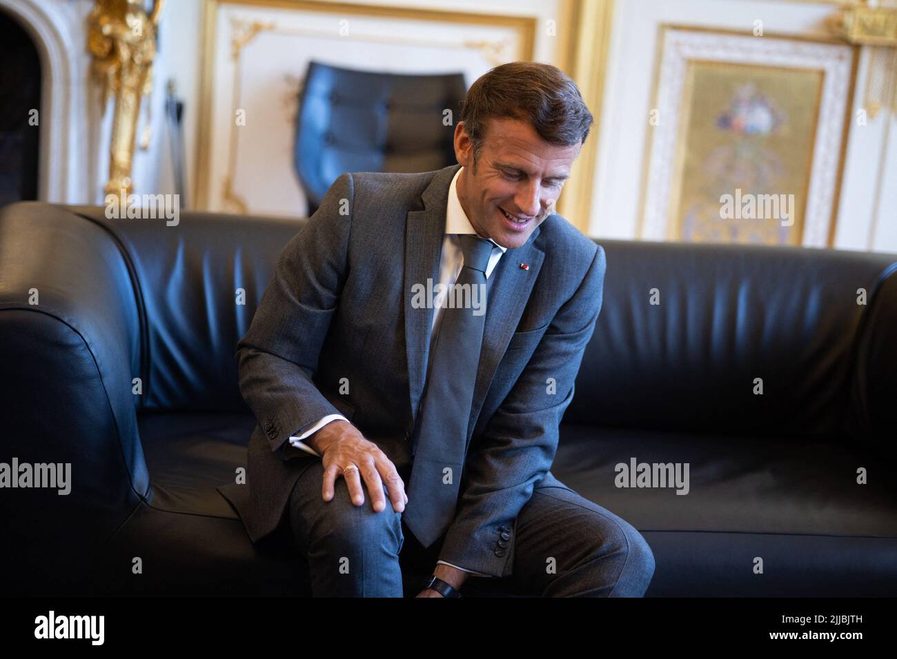 Paris, France, 25/07/2022, French President Emmanuel Macron meets with ...