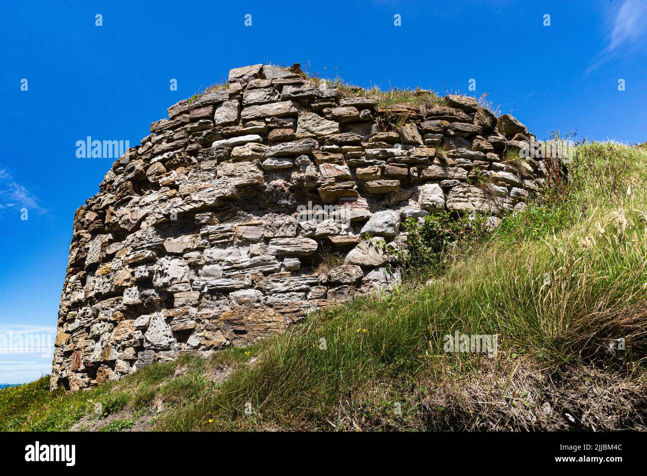 Detailed View of the Old Lime Kiln above Greencliff Beach with Blue Sky ...
