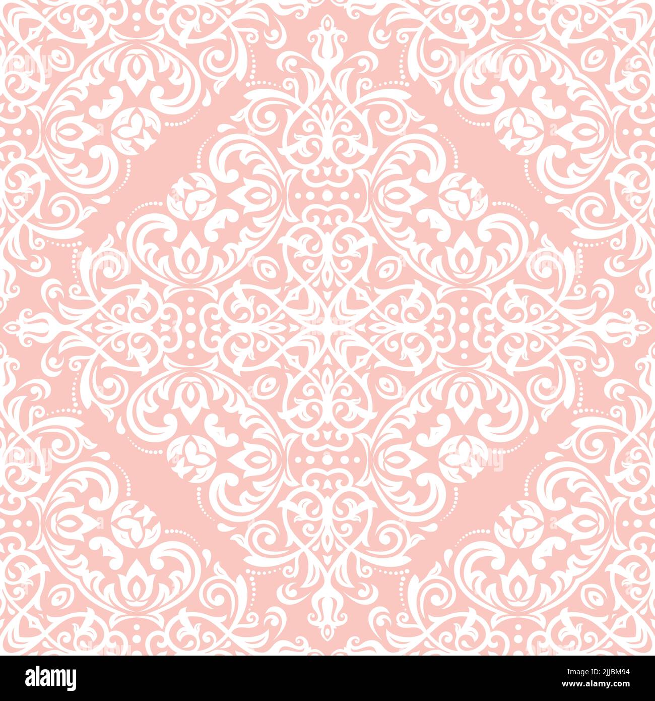 Classic seamless pattern. Damask orient ornament. Classic vintage pink ...