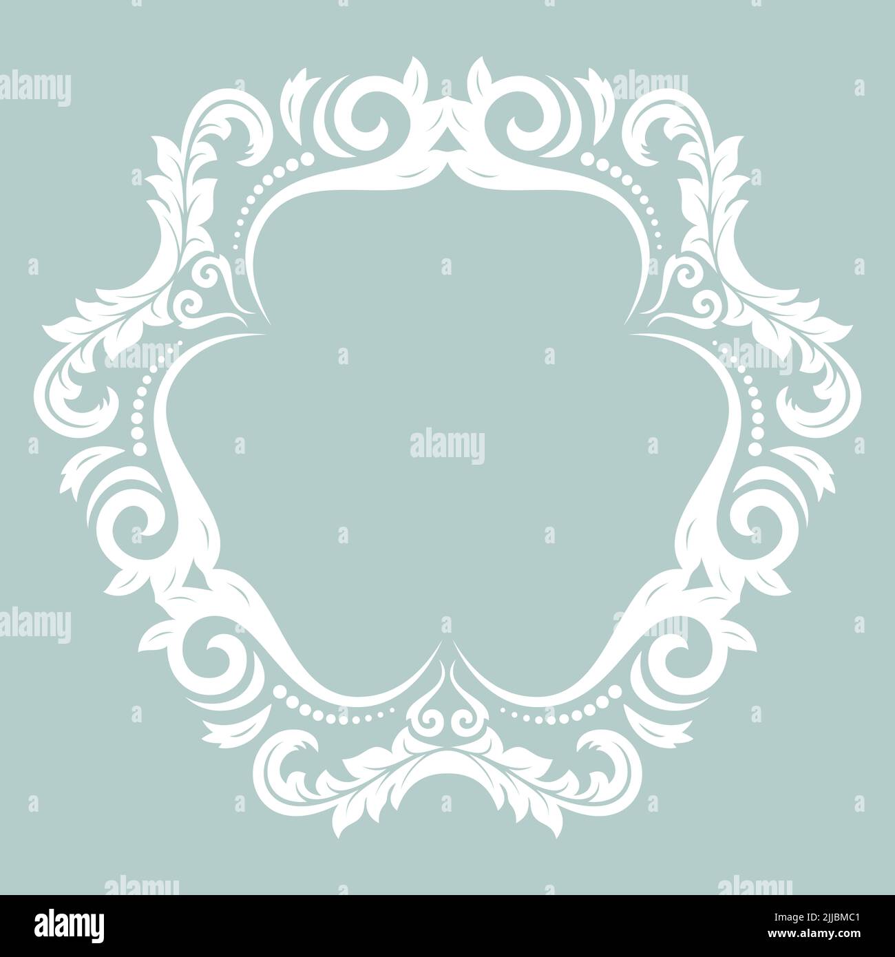 Elegant vintage ornament in classic style. Abstract traditional white ...