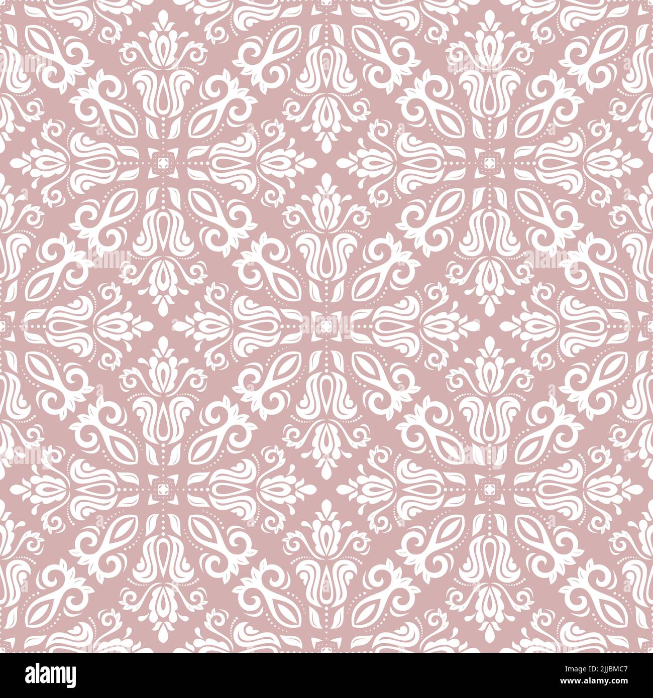 Orient classic pattern. Seamless abstract pink and white background ...