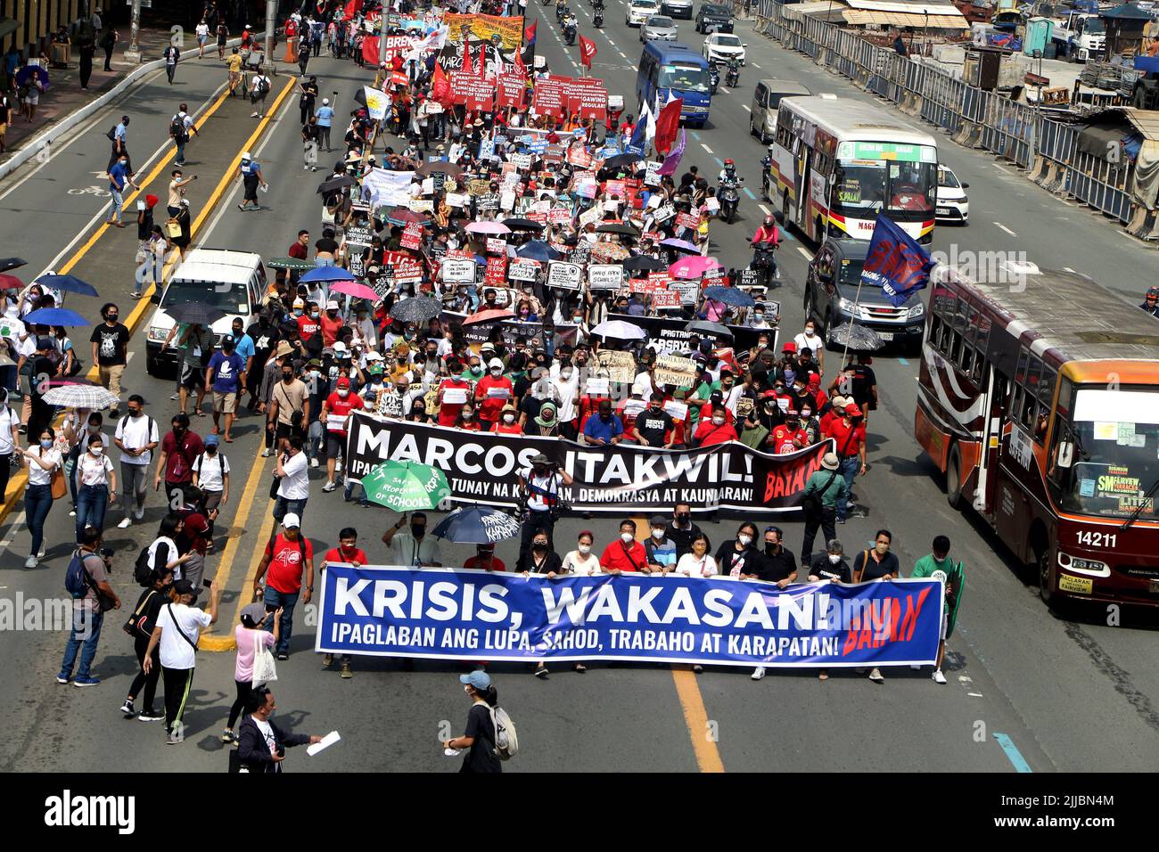 Philippines. 25th July, 2022. Multi sectoral groups march along ...