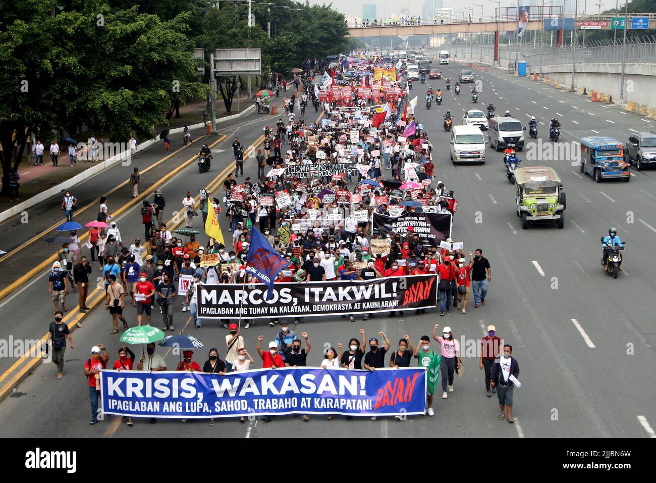 Philippines. 25th July, 2022. Multi sectoral groups march along ...