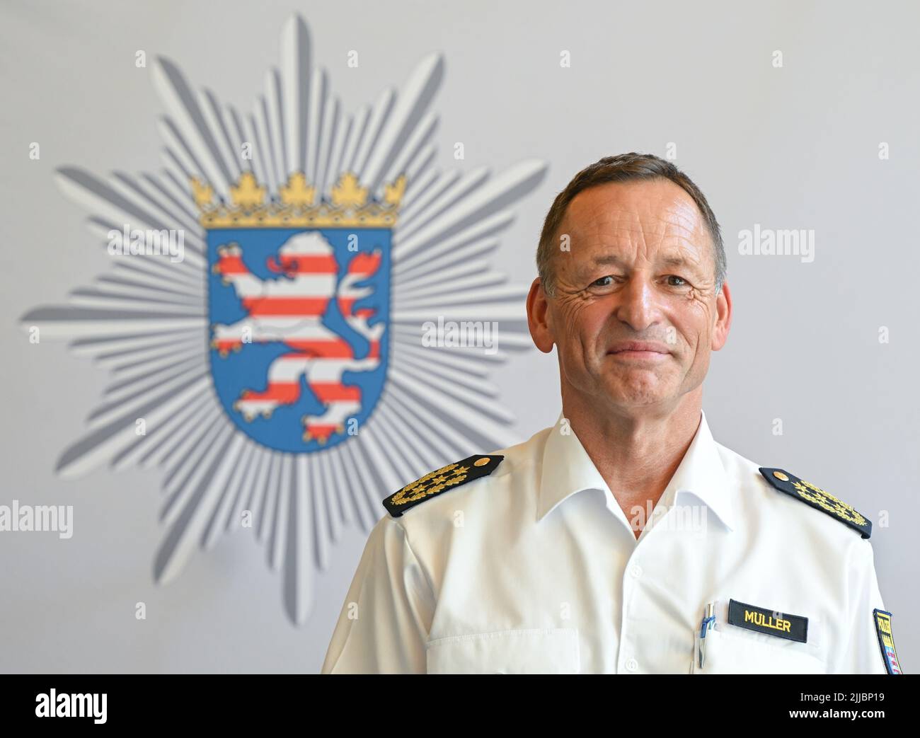 25 July 2022, Hessen, Frankfurt/Main: Stefan Müller, the new police ...