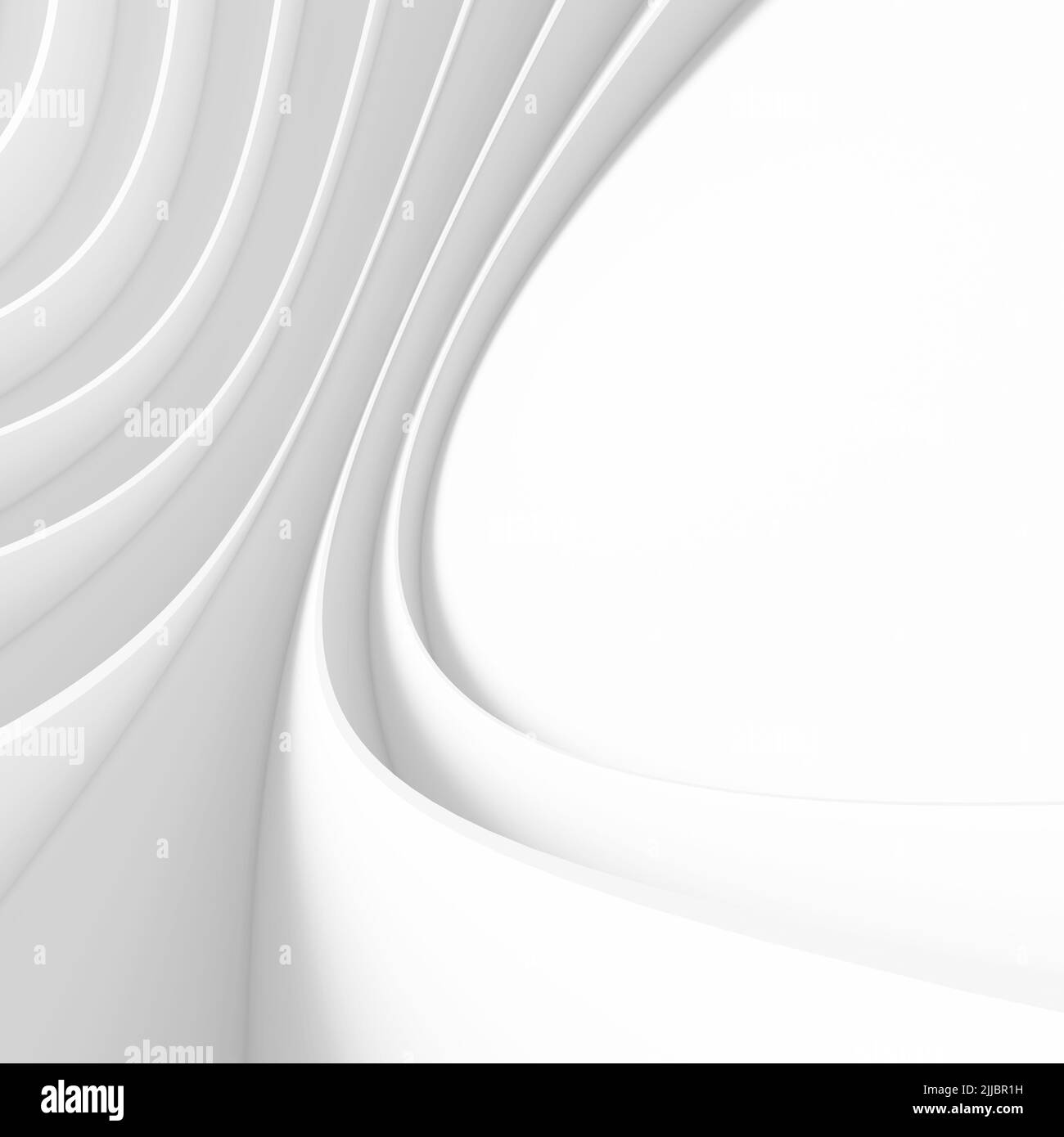 White Architecture Circular Background. Abstract Building Design. 3d Modern Architecture Render ...