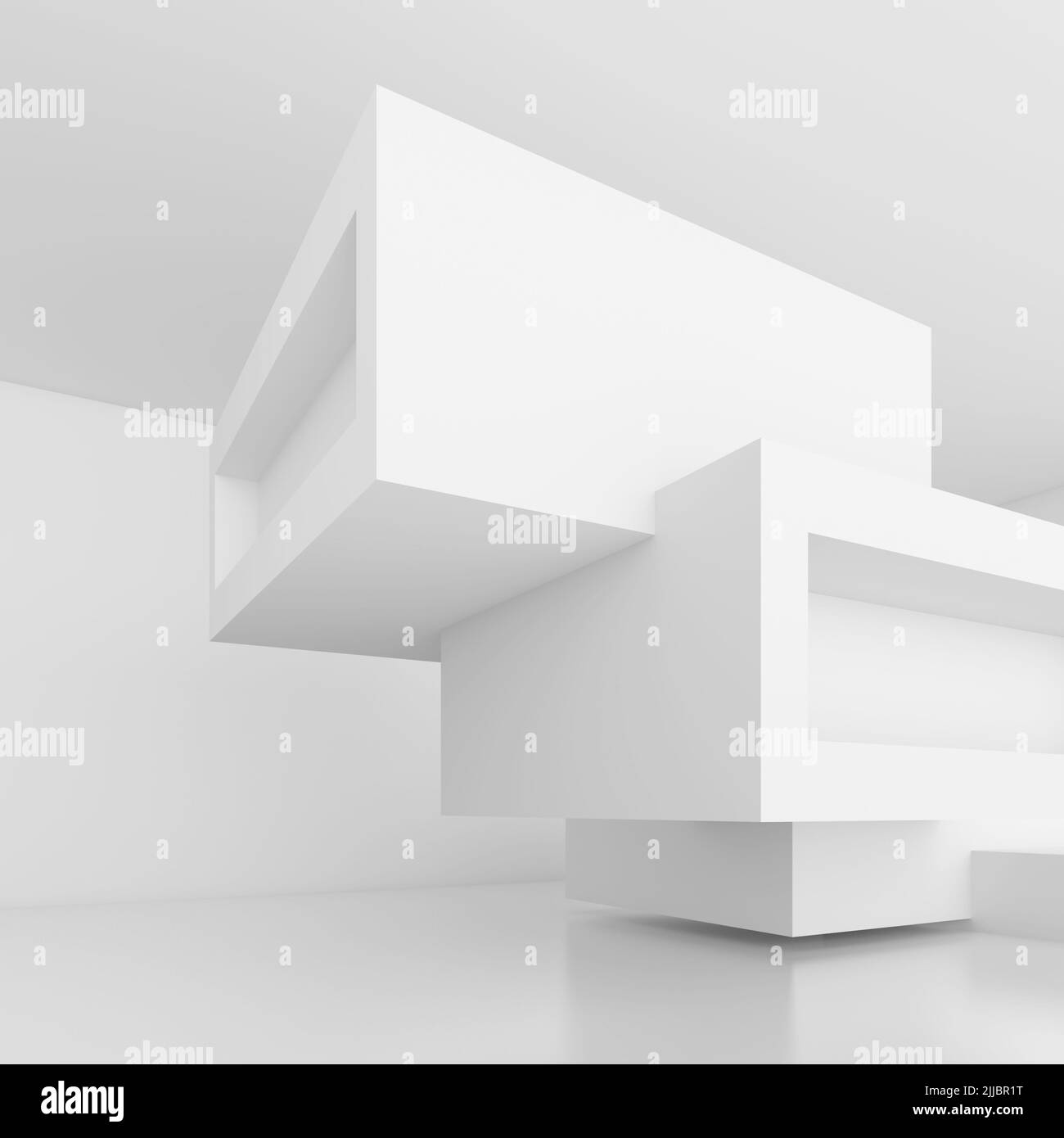 3d Illustration of White Modern Architecture Background. Abstract ...