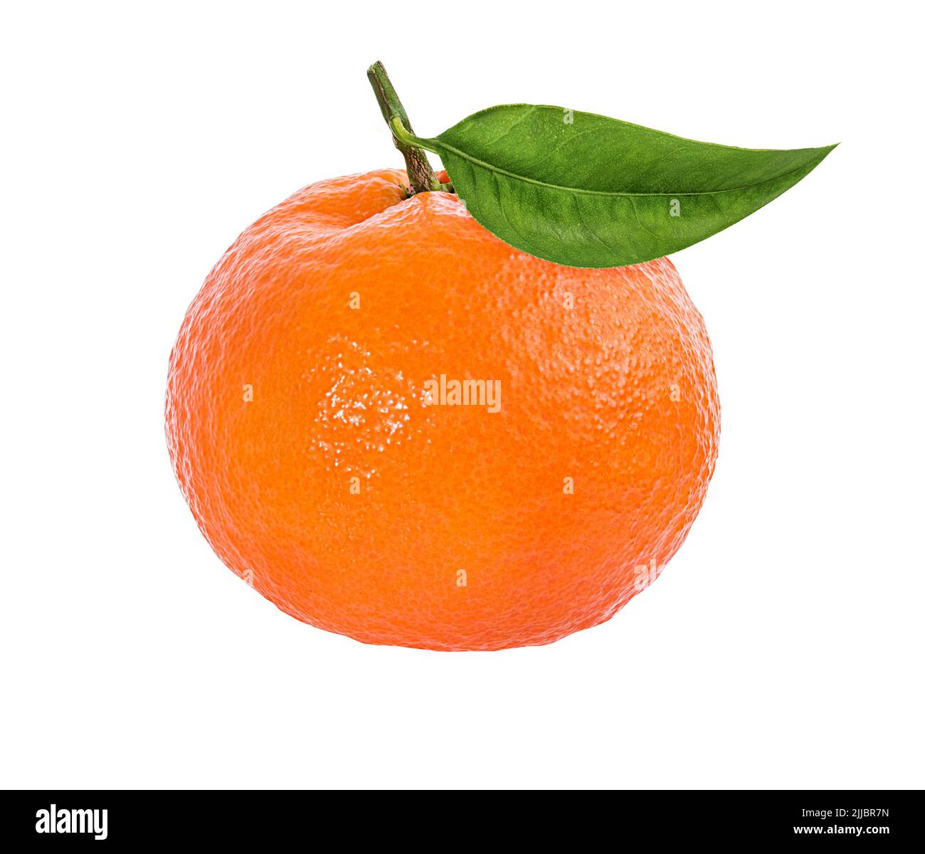 Mandarin, tangerine citrus fruit with leaf isolated on white background ...