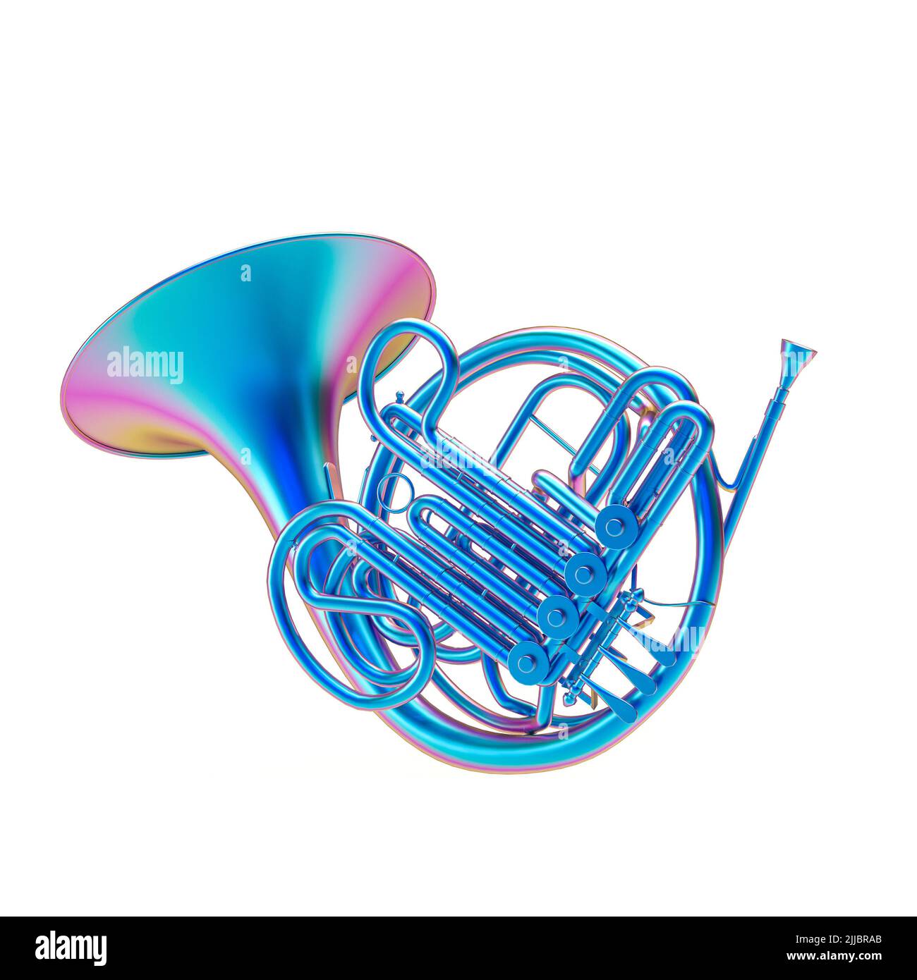Colorful French Horn Clipart