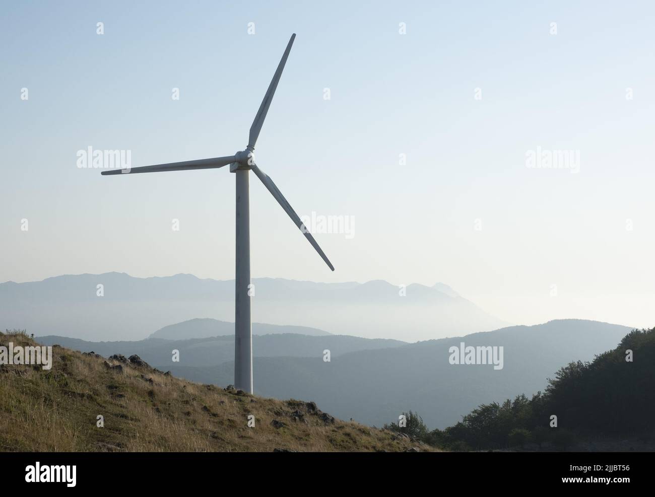 renewable energy with wind turbines Stock Photo - Alamy