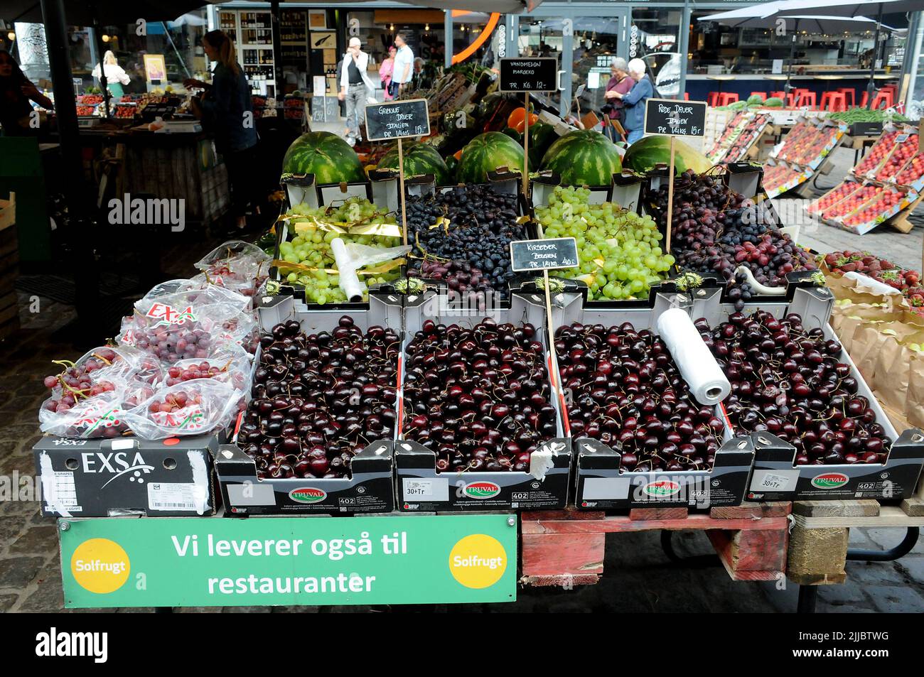 Copenhagen/Denmark/.25 July 2022/.Fruit and vegetable shoppers at ...