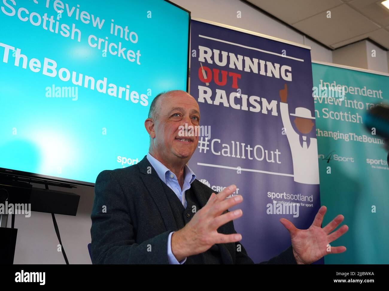 Stewart Harris, Chief Executive of sportscotland during a press ...