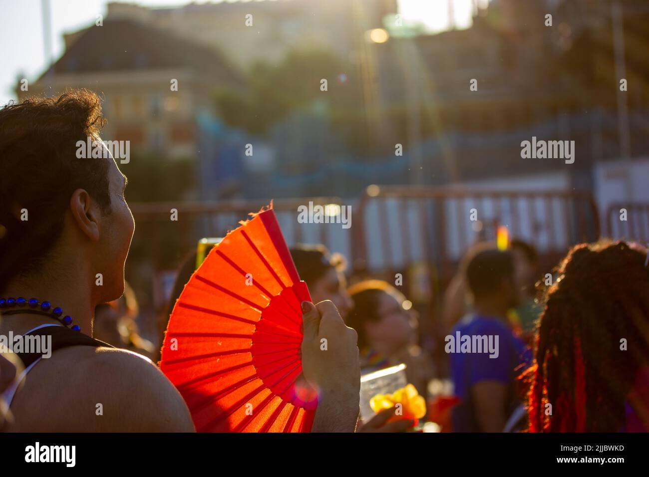 Madrid, Spain. July 9, 2022 Summertime festival, entertainment, outdoor ...