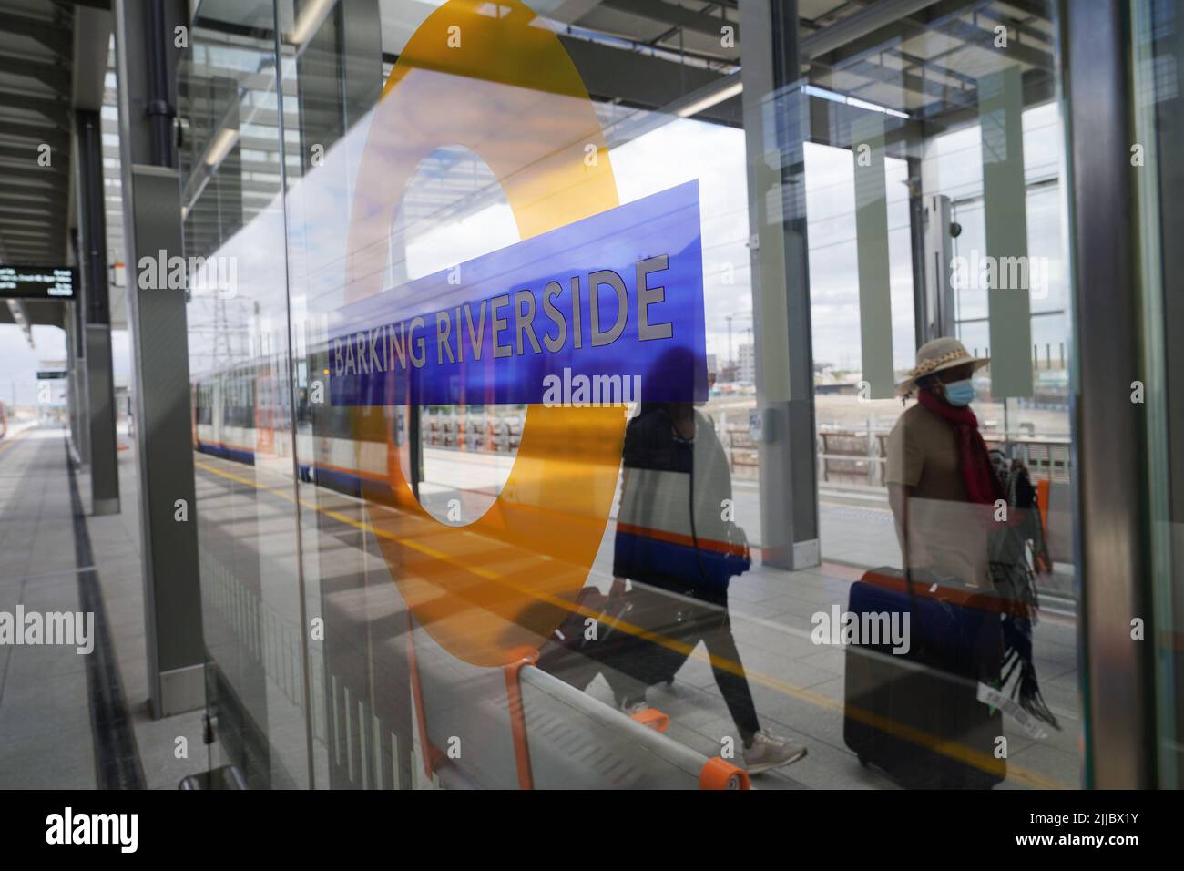A view of the station platform during the official celebration of the ...