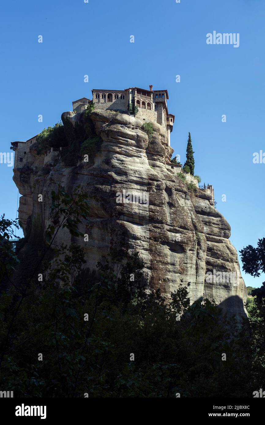 The view on the Great Meteor Byzantine miraculous monastery on rock ...