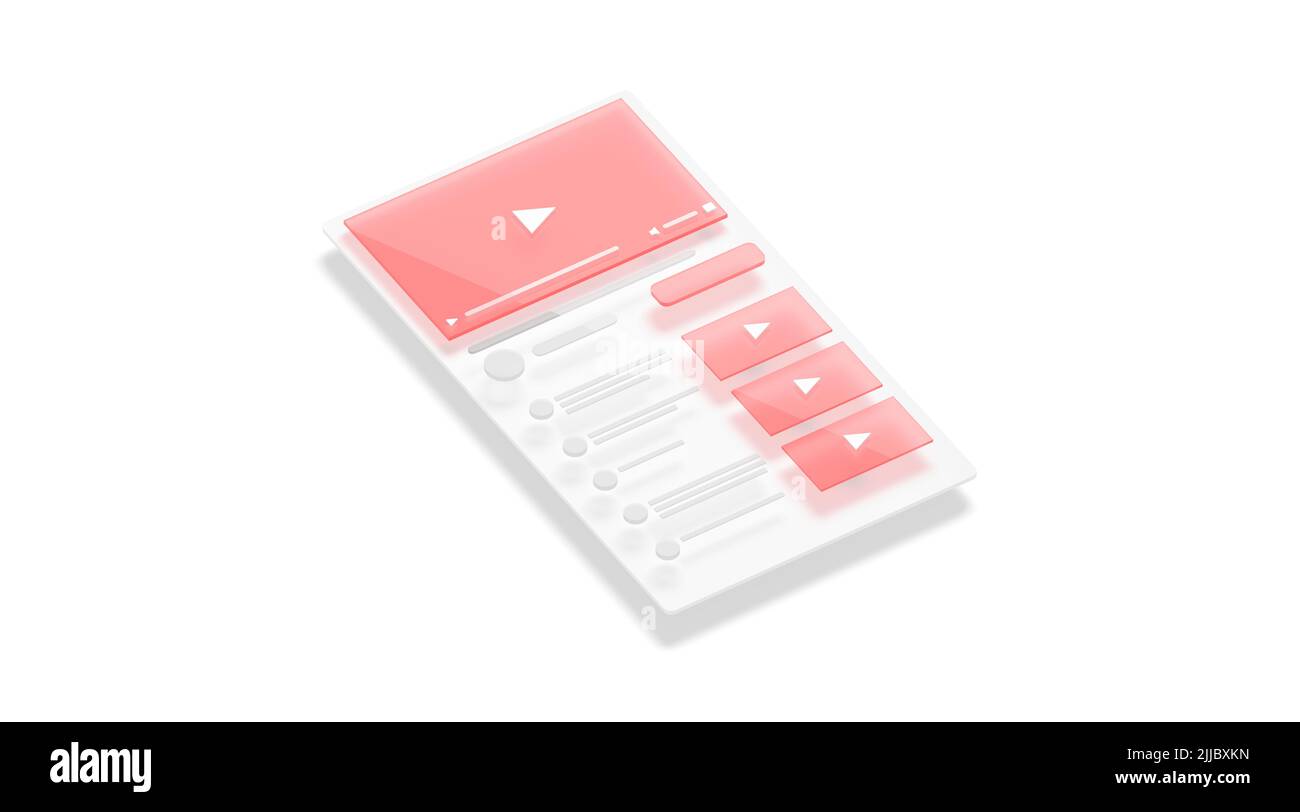 Blank video player interface frame mockup, side view Stock Photo - Alamy